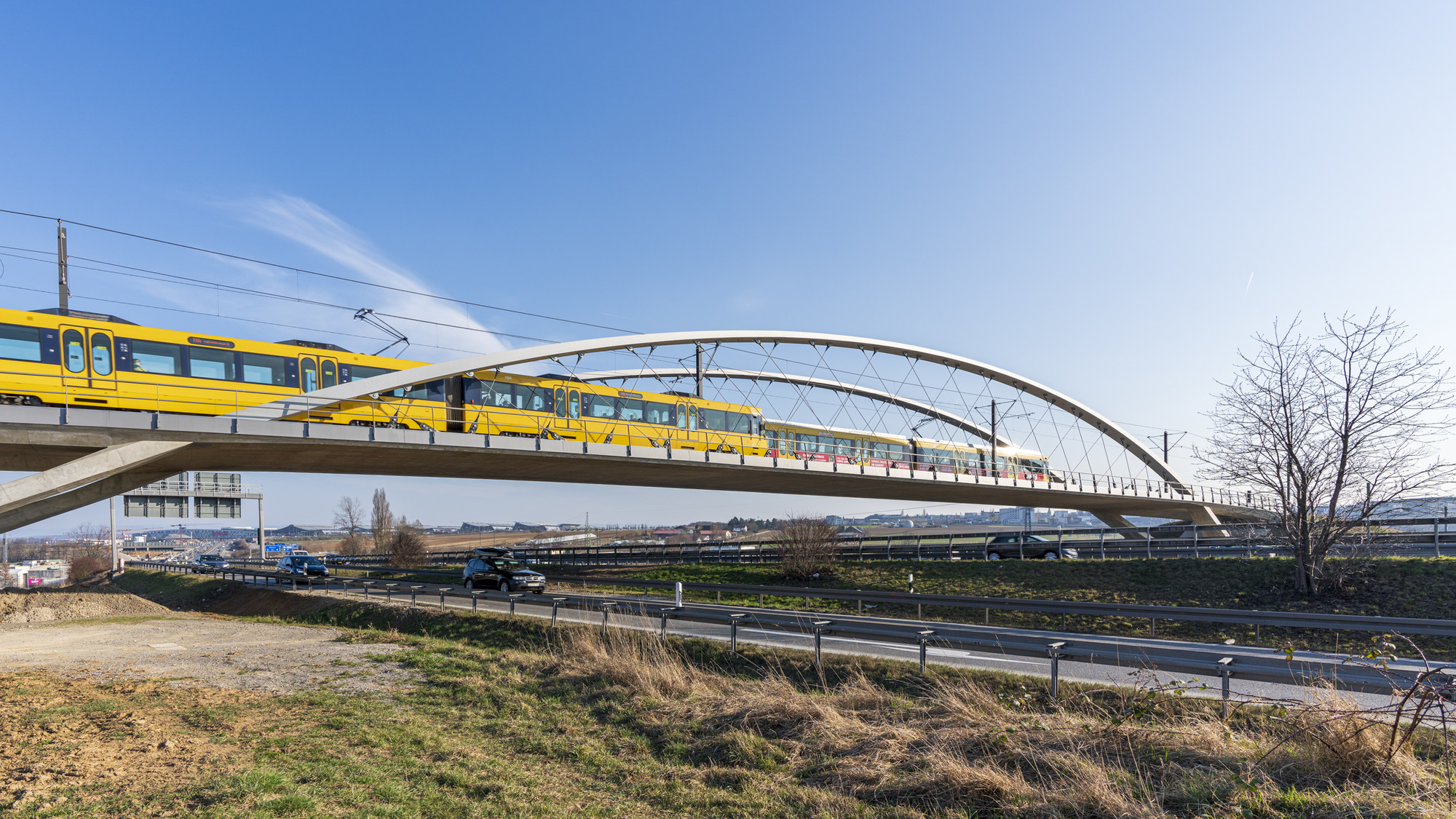 Tram bridge crossing highway A8 - sbp