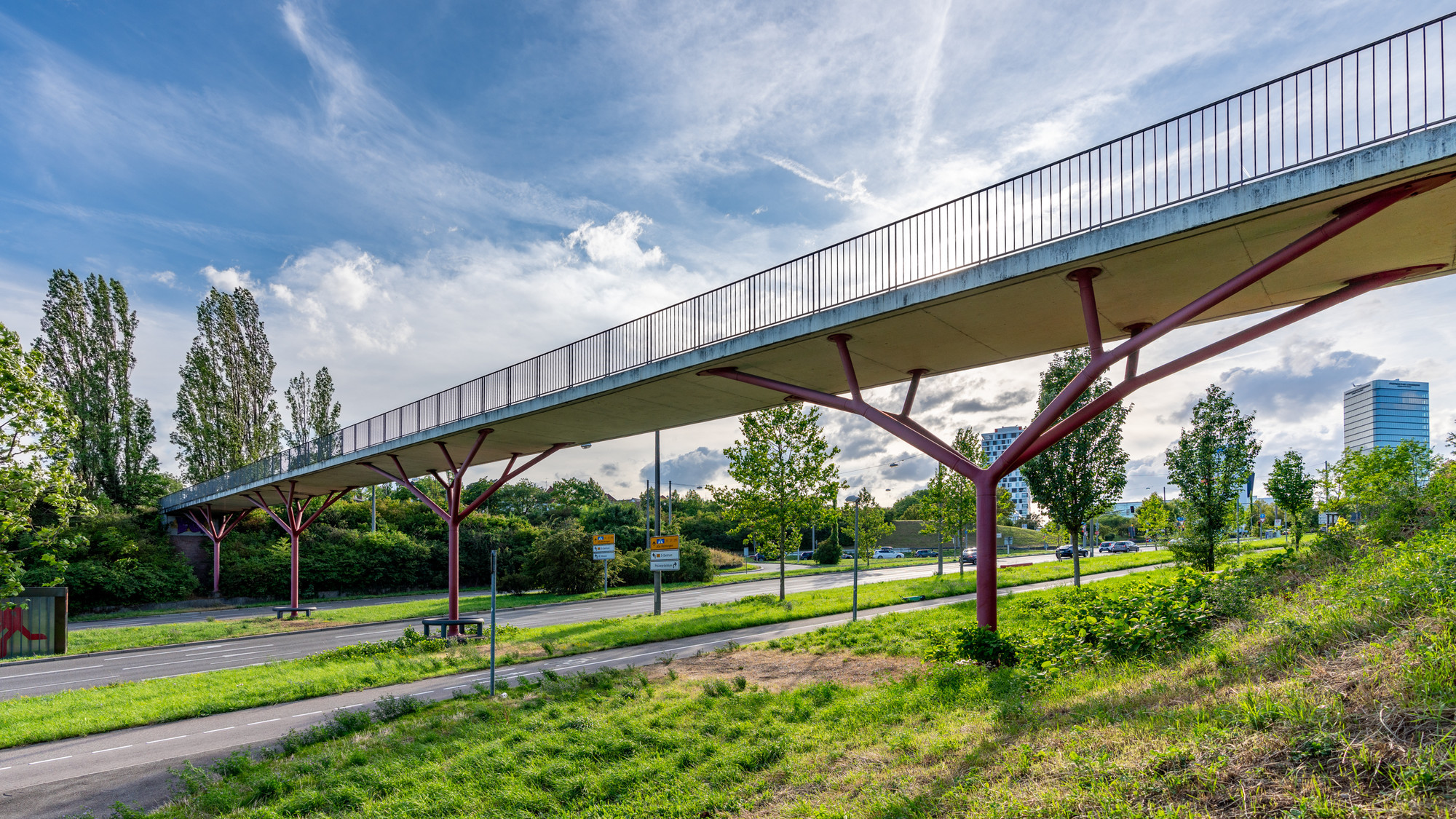 International Garden Exhibition 1993 - Bridge at Pragsattel across ...