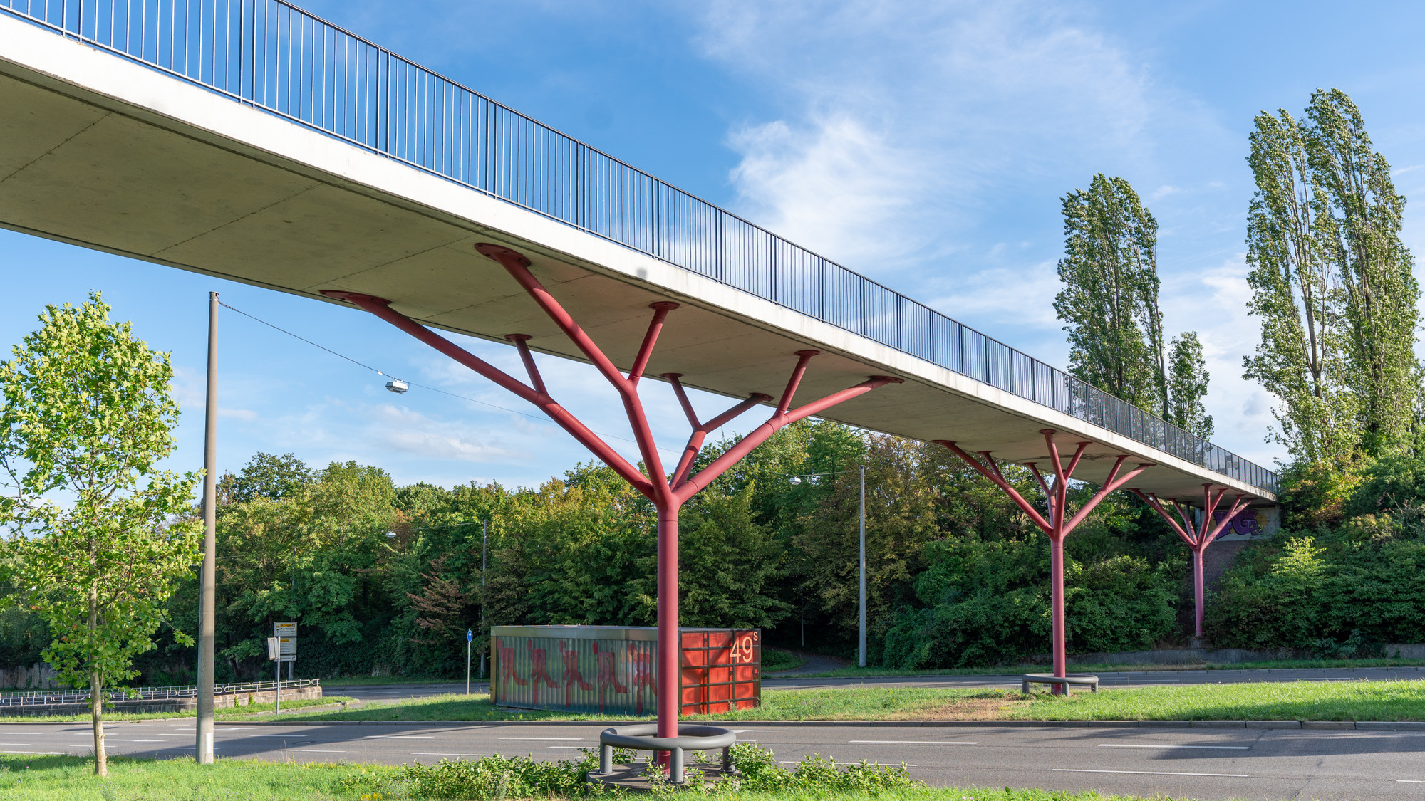 International Garden Exhibition 1993 - Bridge at Pragsattel across ...